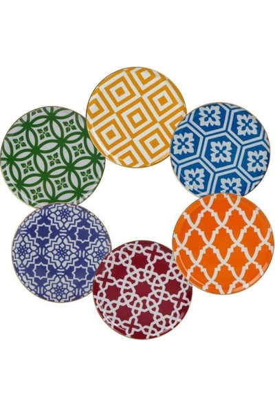 Porland Morocco Desen Pasta Tabağı 6'lı Porland Morocco Desen Pasta Tabağı 6'lı