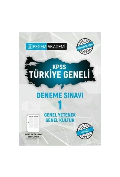 Pegem Akademi Yayıncılık 2021 KPSS Genel Kültür Genel Yetenek Türkiye Geneli Deneme Sınavı 1 Pegem Akademi Yayıncılık 2021 KPSS Genel Kültür Genel Yetenek Türkiye Geneli Deneme Sınavı 1