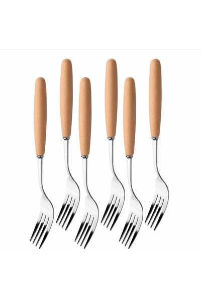 Earabul 6 Adet Bambu Saplı Yemek Çatalı
