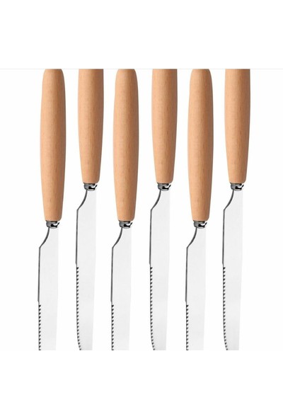 Earabul 6 Adet Bambu Saplı Yemek Bıçağı Earabul 6 Adet Bambu Saplı Yemek Bıçağı