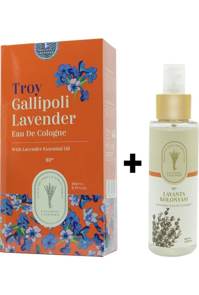 Gallipoli Lavender 80 Derece Cam Şişe Lavanta Kolonyası 260 Ml+Sprey Lavanta Kolonyası 100 ml Gallipoli Lavender 80 Derece Cam Şişe Lavanta Kolonyası 260 Ml+Sprey Lavanta Kolonyası 100 ml