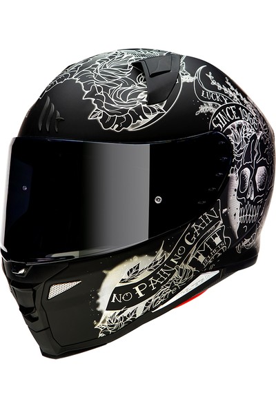 mt Revenge 2 Skull & Roses A1 Mat Full Face Motosiklet Kaskı XL mt Revenge 2 Skull & Roses A1 Mat Full Face Motosiklet Kaskı XL