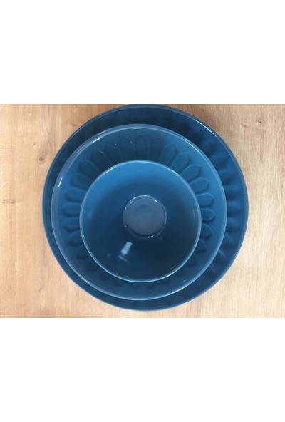 Keramika 24 Parça Yemek Takımı Badem Mavi Keramika 24 Parça Yemek Takımı Badem Mavi