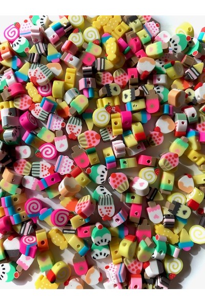 Hedef Bijuteri Polimer Kil Fimo Cupcake Pasta Dondurma Figür Boncuk 50 Adet Hedef Bijuteri Polimer Kil Fimo Cupcake Pasta Dondurma Figür Boncuk 50 Adet
