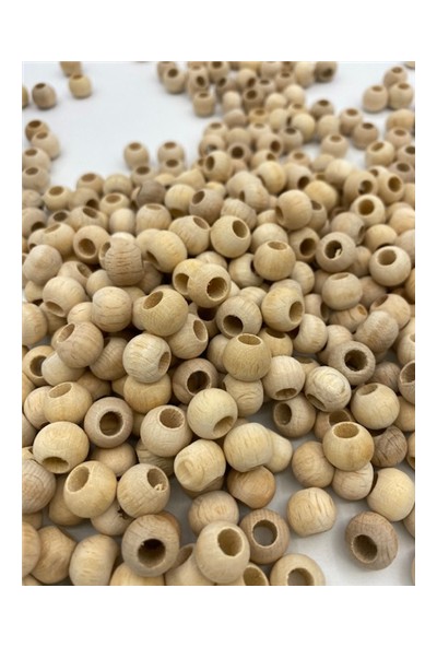 Hedef Bijuteri 10 mm Ham Ahşap Tahta Boncuk 100 gr 350 Adet Boncuk
