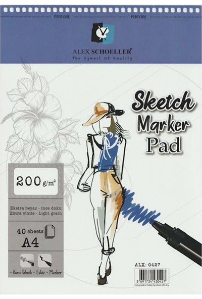 Alex Schoeller A4 Sketch-Marker Pad Defter Alex Schoeller A4 Sketch-Marker Pad Defter