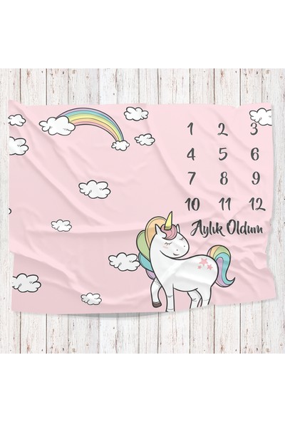 Doğum Günü Sepetim Baby Shower Hediyelik Ay Ay Fotoğraf Çekim Örtüsü ve Anı Kartları - Unicorn Doğum Günü Sepetim Baby Shower Hediyelik Ay Ay Fotoğraf Çekim Örtüsü ve Anı Kartları - Unicorn