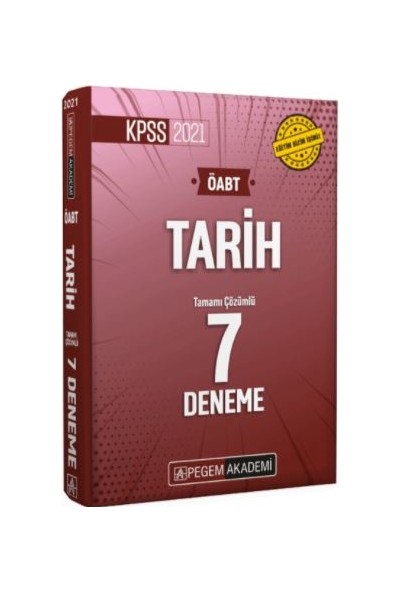 Pegem Akademi 2021 KPSS ÖABT Tarih 7 Deneme Pegem Akademi 2021 KPSS ÖABT Tarih 7 Deneme