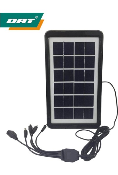 Dat AT-6003B Solar Panel Güneş Enerjili Çok Uçlu Telefon Şarj Cihazı
