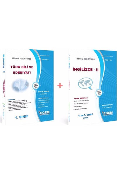 Egem Yayınları AÖF Türk Dili ve Edebiyatı 1. Sınıf 2. Dönem Tüm Dersler Bahar