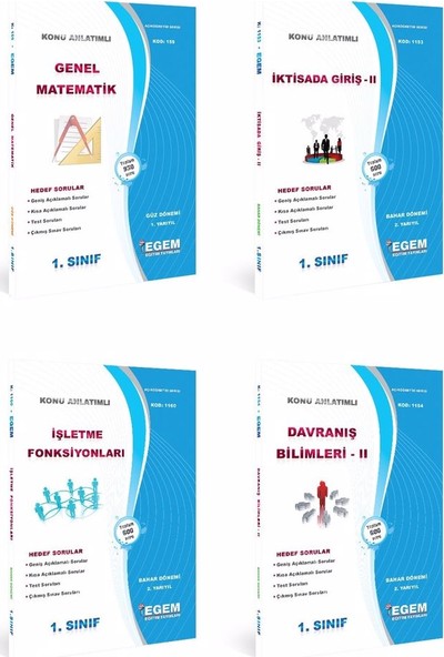 Egem Yayınları AÖF Havacılık Yönetimi 1. Sınıf 2. Dönem Bahar