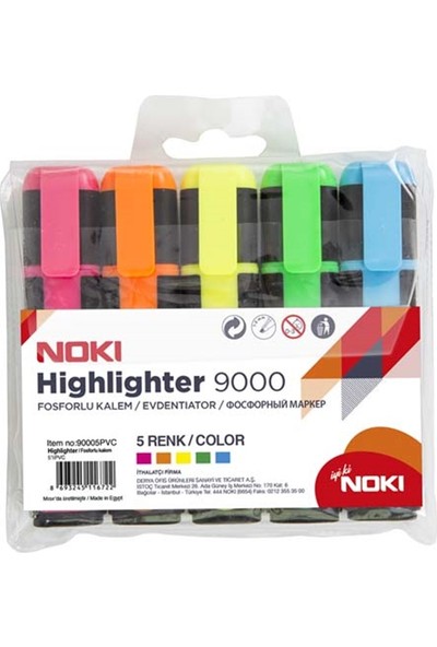 Noki Fosforlu Kalem Pvc 5'li