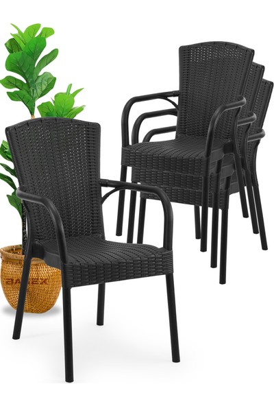 Tilia Royal 4'lü Rattan Efektli Koltuk 6 Renk Seçeneği