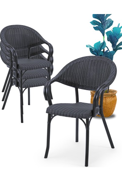 Tilia Flash R 4'lü Rattan Efektli Koltuk Sandalye 6 Renk Seçeneği Tilia Flash R 4'lü Rattan Efektli Koltuk Sandalye 6 Renk Seçeneği