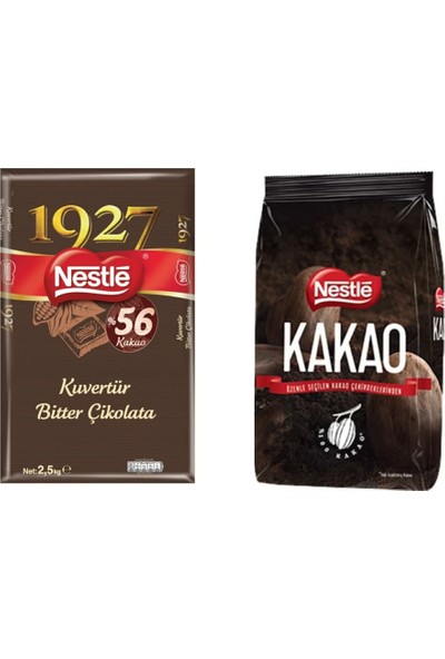 Nestle 1927 Bitter Kuvertür 2,5 kg + Nestle Kakao 1 kg Nestle 1927 Bitter Kuvertür 2,5 kg + Nestle Kakao 1 kg