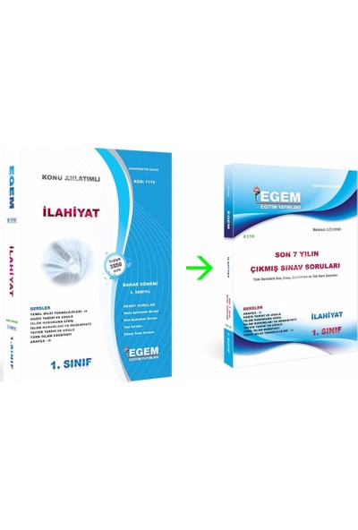 Egem Yayınları Ilahiyat 1. Sınıf 2. Dönem Konu Anlatımlı Çözümlü Soru Bankası + Çıkmış Sorular Seti Tüm Dersler Bahar Egem Yayınları Ilahiyat 1. Sınıf 2. Dönem Konu Anlatımlı Çözümlü Soru Bankası + Çıkmış Sorular Seti Tüm Dersler Bahar