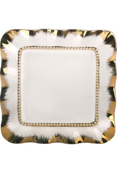 Roy King Beyaz Altın Avangarde Sunum Tabak 27Cm Roy King Beyaz Altın Avangarde Sunum Tabak 27Cm
