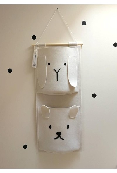 Deniz Kızı Hayvan Tasarımlı Montisori Çocuk Odası Duvar Cepleri Organizer