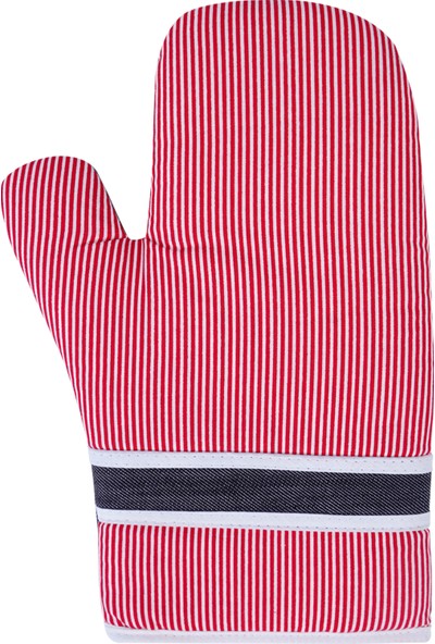 HOMAKS Mutfak / Fırın Eldiveni Kot / Kırmızı Çizgili