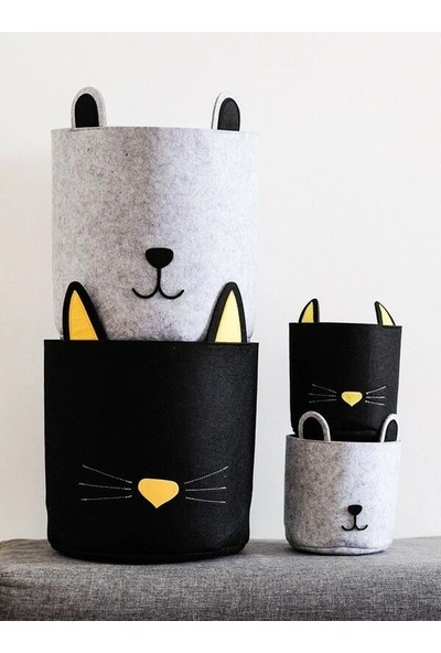 Deniz Kızı 4'lü Kedi Görünümlü Keçe Oyuncak Kirli Sepeti Çocuk Odası Organizer Dekorasyonu Deniz Kızı 4'lü Kedi Görünümlü Keçe Oyuncak Kirli Sepeti Çocuk Odası Organizer Dekorasyonu