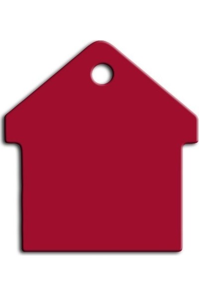 Pet Tag Art Ev Model Kedi Köpek Künyesi Kırmızı
