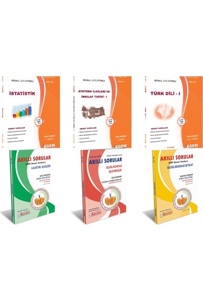 Egem Yayınları AÖF Uluslararası Ticaraet ve Lojistik 2 ve 3. Sınıf 3 ve 5. Dönem (Güz)