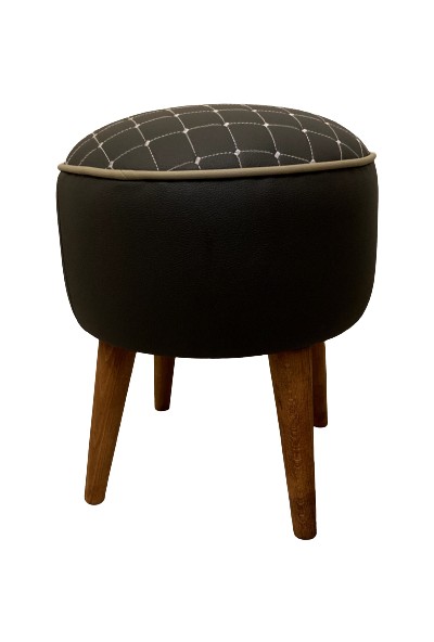 Kargola Gelsin Ahşap Ayaklı Suni Deri Puf Koltuk Antrasit Kargola Gelsin Ahşap Ayaklı Suni Deri Puf Koltuk Antrasit