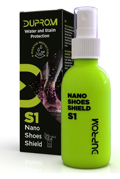 Duprom S1 Nano Ayakkabı Koruyucu, Nem, Kir Ve Güneşe Karşı Üstün Koruyucu Su Geçirmez Sprey 50 ml. Duprom S1 Nano Ayakkabı Koruyucu, Nem, Kir Ve Güneşe Karşı Üstün Koruyucu Su Geçirmez Sprey 50 ml.