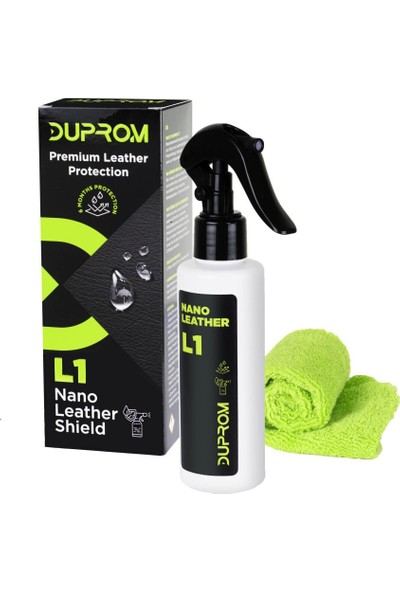 Duprom L1 Nano Deri Koruyucu Su İtici Sprey | Oto Deri Koltuklar | Süet | Nubuk | 150 ml. Duprom L1 Nano Deri Koruyucu Su İtici Sprey | Oto Deri Koltuklar | Süet | Nubuk | 150 ml.