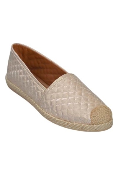 Shoemix Gold Simli Kadın Espardil