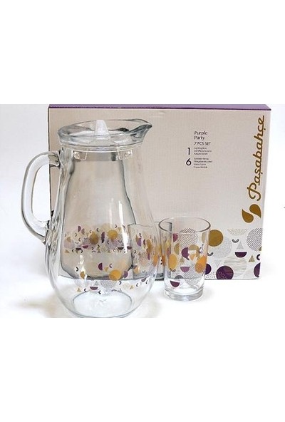 Paşabahçe 97346 Purple Party Desenli Su Takımı 1850 cc 7 Parça