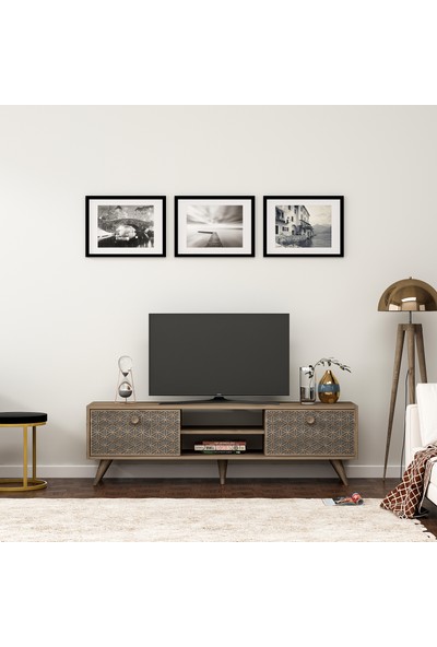 Cantek Holywood Tv Ünitesi Ceviz-Antrasit