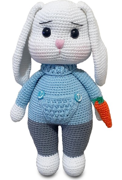 Binbir Trend El Yapımı Organik Amigurumi Tavşan Oyuncak 28 cm