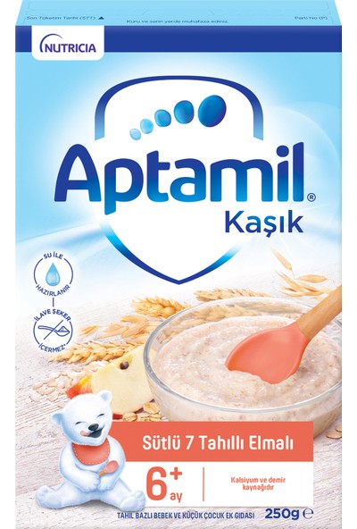 Aptamil Sütlü 7 Tahıllı Elmalı Tahıl Bazlı Kaşık Maması 250 g 6-36 Ay