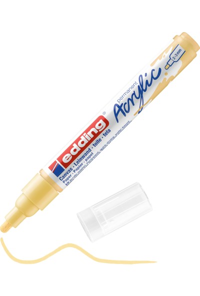 Edding 5100 Orta Uçlu Akrilik Markör - Pastel-Sarı - 2-3 Mm’Lik Yuvarlak Uç Edding 5100 Orta Uçlu Akrilik Markör - Pastel-Sarı - 2-3 Mm’Lik Yuvarlak Uç