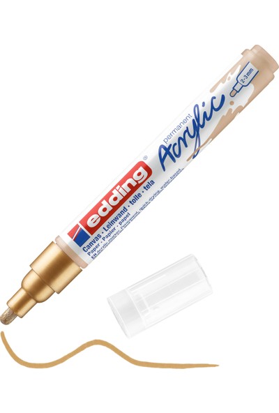 Edding 5100 Orta Uçlu Akrilik Markör - Altın - 2-3 Mm’Lik Yuvarlak Uç