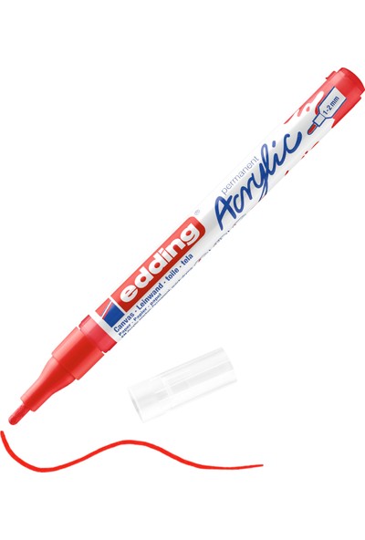 Edding 5300 İnce Uçlu Akrilik Markör - Trafik Kırmızı - 1-2 Mm’Lik İnce Yuvarlak Uç Edding 5300 İnce Uçlu Akrilik Markör - Trafik Kırmızı - 1-2 Mm’Lik İnce Yuvarlak Uç