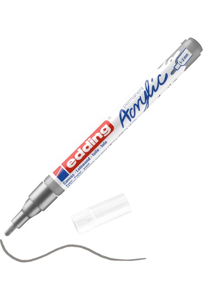 Edding 5300 İnce Uçlu Akrilik Markör - Gümüş - 1-2 Mm’Lik İnce Yuvarlak Uç Edding 5300 İnce Uçlu Akrilik Markör - Gümüş - 1-2 Mm’Lik İnce Yuvarlak Uç