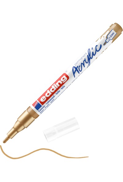 Edding 5300 İnce Uçlu Akrilik Markör - Altın - 1-2 Mm’Lik İnce Yuvarlak Uç Edding 5300 İnce Uçlu Akrilik Markör - Altın - 1-2 Mm’Lik İnce Yuvarlak Uç