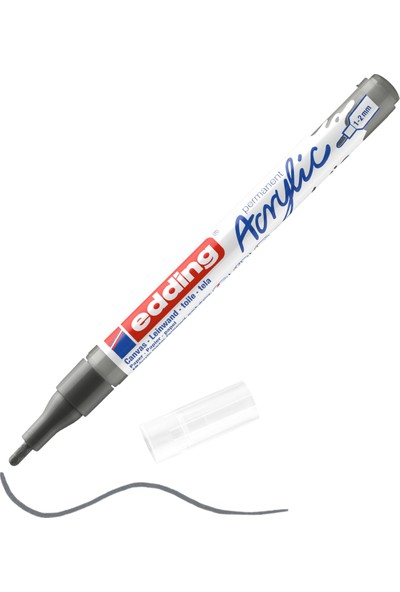 Edding 5300 İnce Uçlu Akrilik Markör - Antrasit - 1-2 Mm’Lik İnce Yuvarlak Uç Edding 5300 İnce Uçlu Akrilik Markör - Antrasit - 1-2 Mm’Lik İnce Yuvarlak Uç