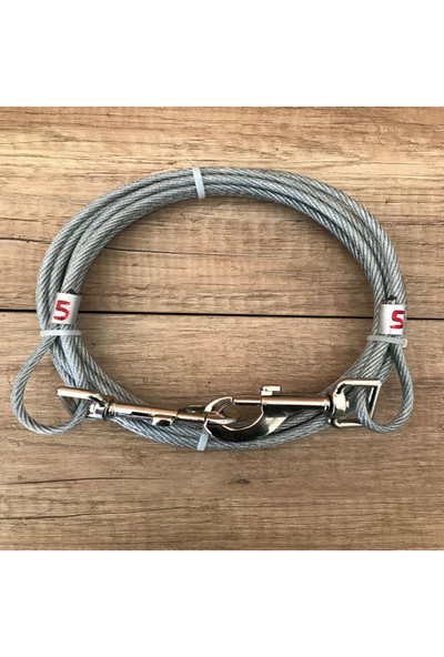 Lidersan Çelik 6 mm 5 Metre Köpek Bahçe Bağlama Halatı