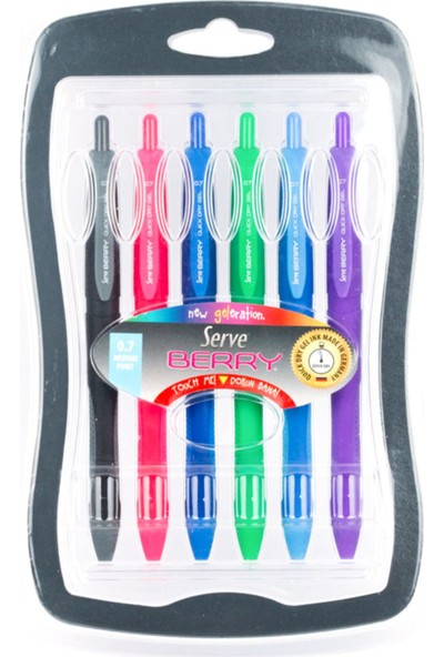 Serve Berry Hızlı Kuruyan Jel Mürekkepli Kalem 0.7 mm 6 Renk Serve Berry Hızlı Kuruyan Jel Mürekkepli Kalem 0.7 mm 6 Renk