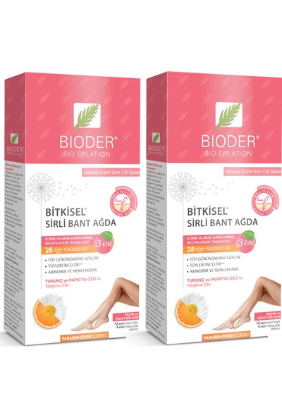 Bioder Bitkisel Sirli Bant Ağda Hassas Dahil Tüm Cilt Tipleri x 2 Adet Bioder Bitkisel Sirli Bant Ağda Hassas Dahil Tüm Cilt Tipleri x 2 Adet