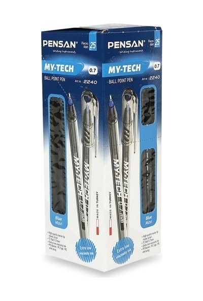 Pensan 2240 Tükenmez Kalem My-Tech 0.7 mm 25'li Mavi Pensan 2240 Tükenmez Kalem My-Tech 0.7 mm 25'li Mavi