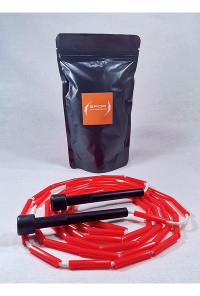 Spormalzemecisi Bambu Boncuklu Atlama Ipi 2.90 M Ayarlanabilir Dolanmayan Yumuşak Boncuklar Kırmızı Spormalzemecisi Bambu Boncuklu Atlama Ipi 2.90 M Ayarlanabilir Dolanmayan Yumuşak Boncuklar Kırmızı