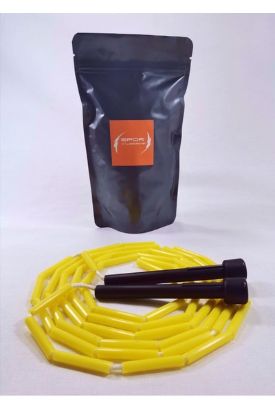 Spormalzemecisi Bambu Boncuklu Atlama Ipi 2.90 M Ayarlanabilir Dolanmayan Yumuşak Boncuklar Sarı Spormalzemecisi Bambu Boncuklu Atlama Ipi 2.90 M Ayarlanabilir Dolanmayan Yumuşak Boncuklar Sarı