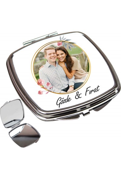 Hediye Rengi Kişiye Özel Metal Ayna - Fotoğraf Baskılı M2