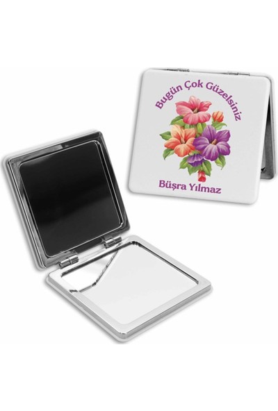 Hediye Rengi Kişiye Özel Kare Ayna - Bugün Çok Güzelsiniz