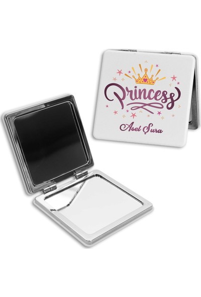 Hediye Rengi Kişiye Özel Kare Ayna - Princess