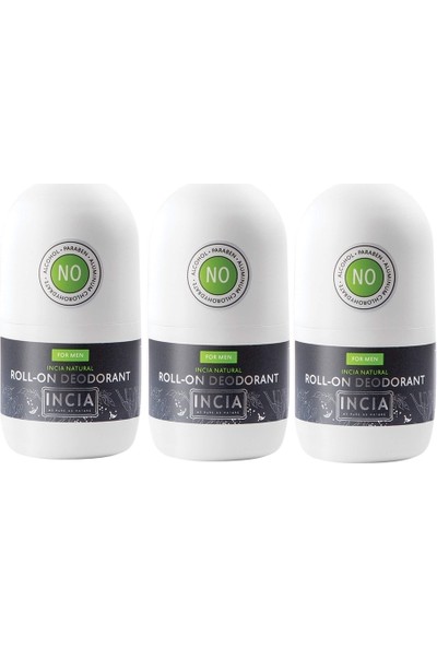 Incia Doğal Roll-On Deodorant x 3 - Erkek